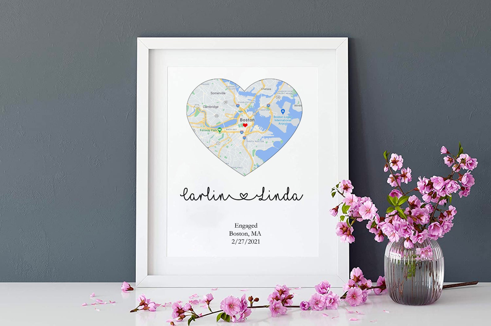 Engagement Map Print Gift for Future Mrs Engagement Gift for - Etsy