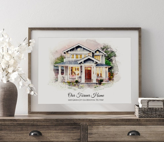 Our First Home Gift Realtor Closing Gift Watercolor Home - Etsy