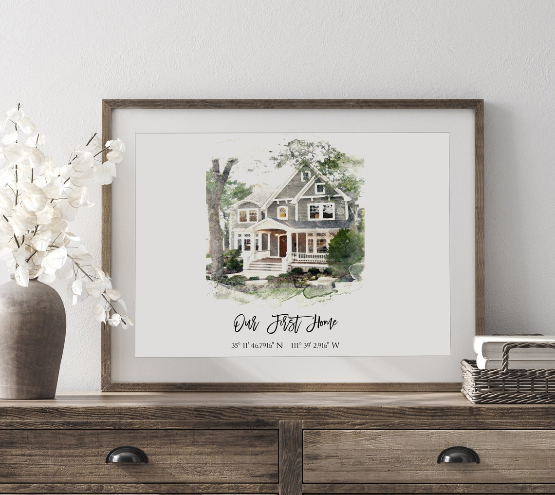 Custom Watercolor House Portrait Realtor Closing Gift - Etsy