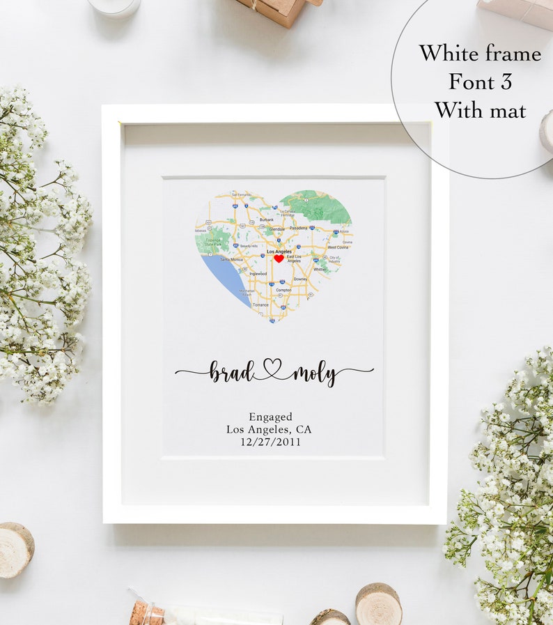 Engagement Map Print Gift for Future Mrs Engagement Gift for - Etsy