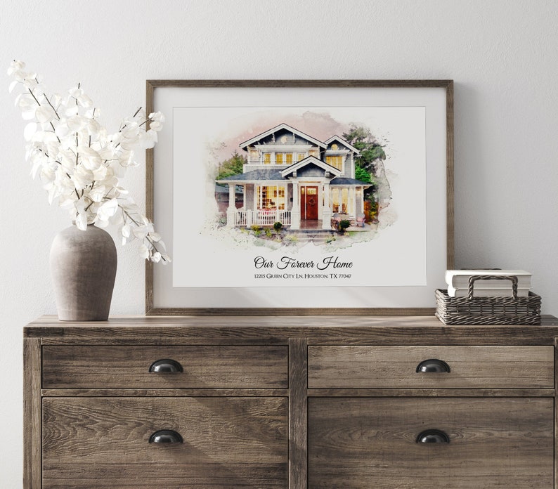 Custom Watercolor House Portrait, First Home Gift - Etsy
