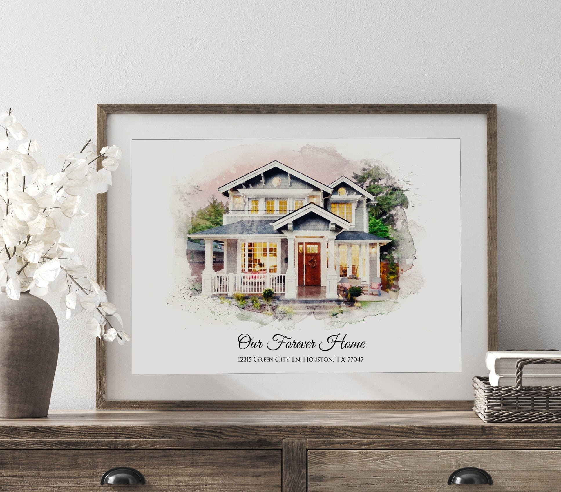 Custom House Portrait Personalized Gift for Clients | Etsy