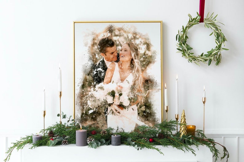 Custom Portrait From Photo Custom Couple Portrait Watercolor | Etsy