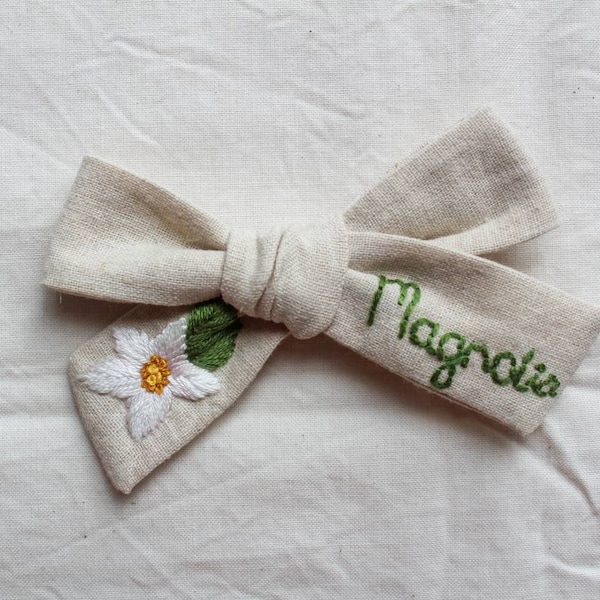 Embroidered Bow - Etsy