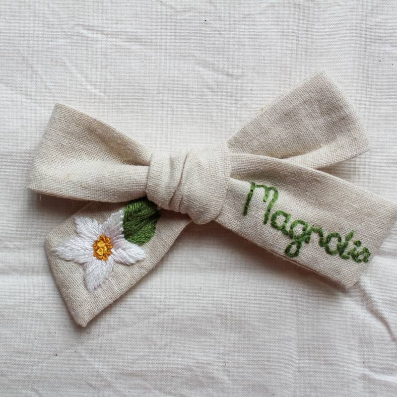 Embroidered Bow - Etsy