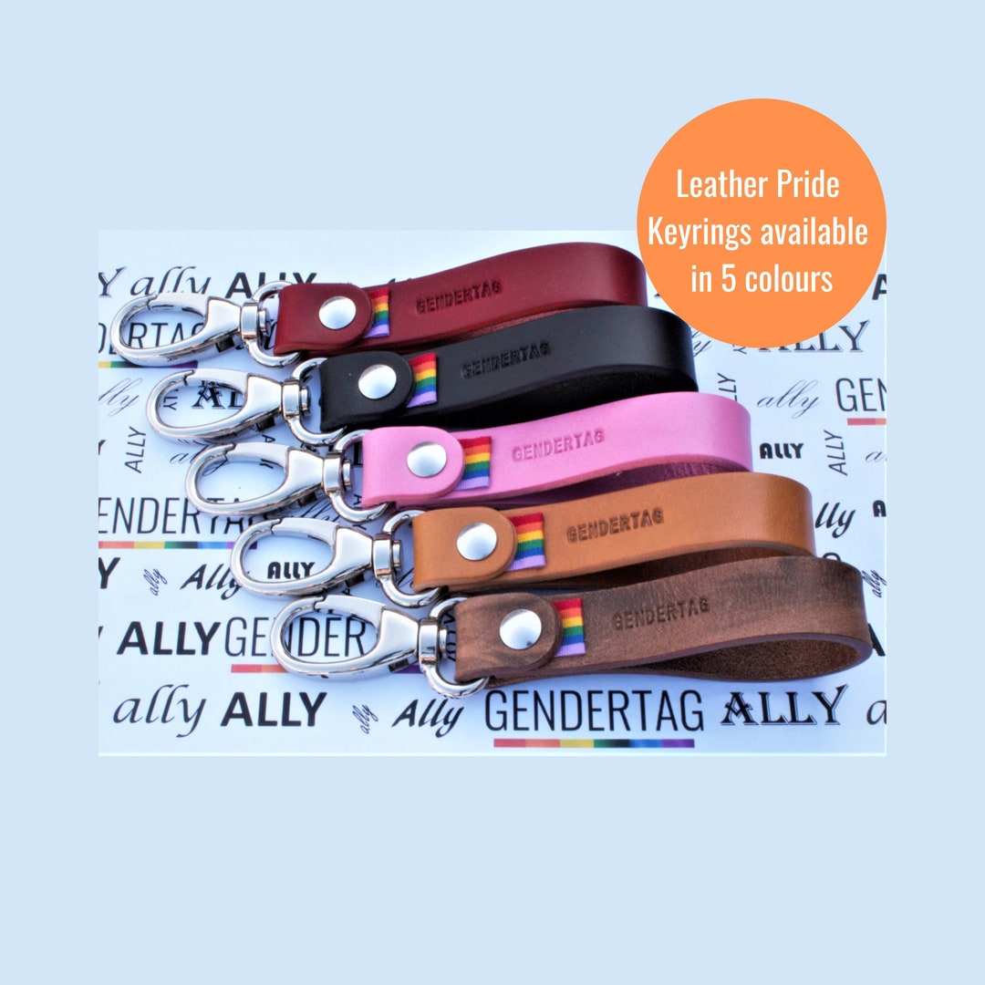 Pride Keyring, Gay Pride Keychain, LGBTQIA Gift, Pride Gift, LGBTQ Keychain, Leather Beltloop ...