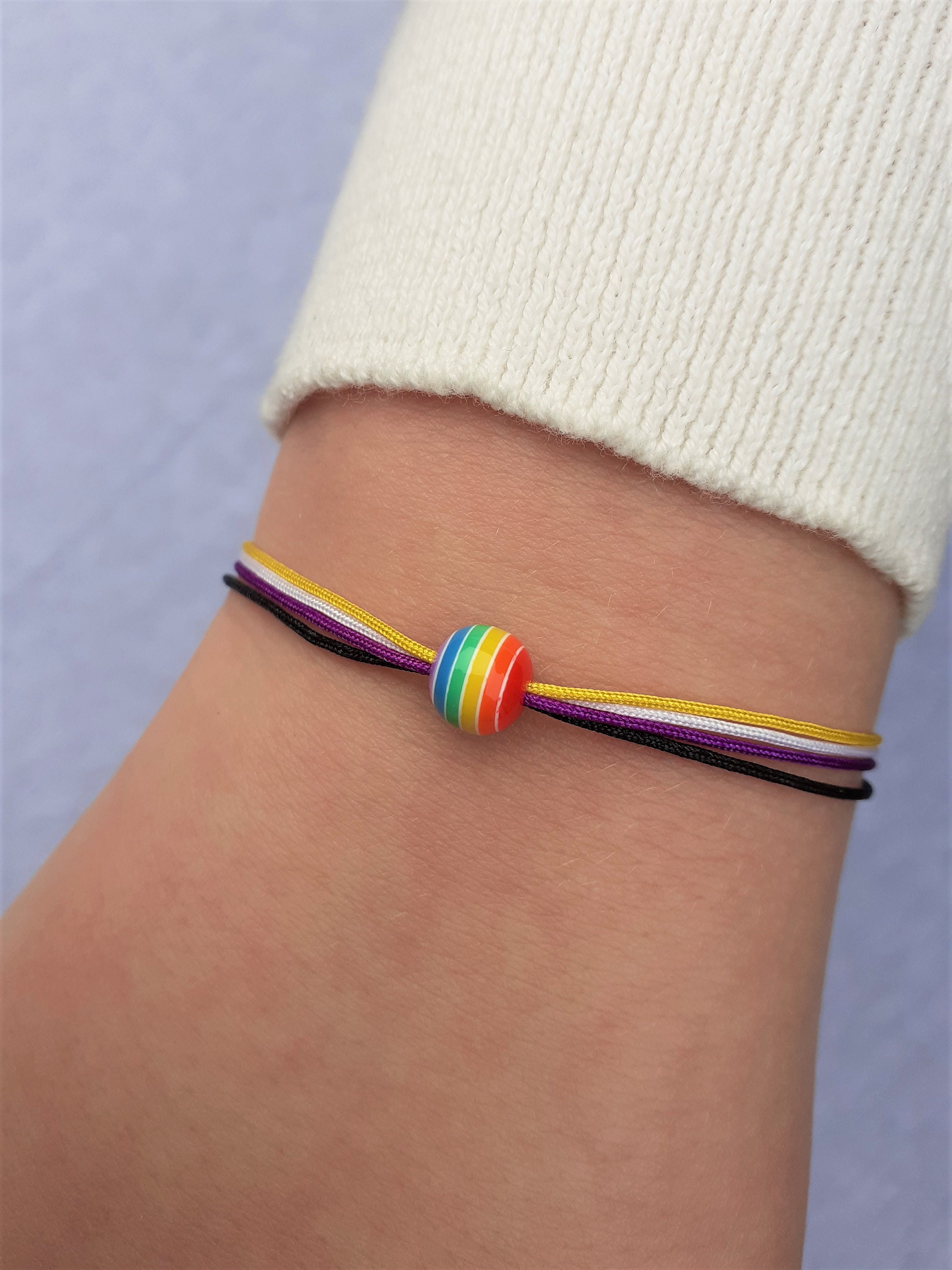 Non Binary Bracelet Enby Bracelet Lgbtqia T For Pride Etsy Uk
