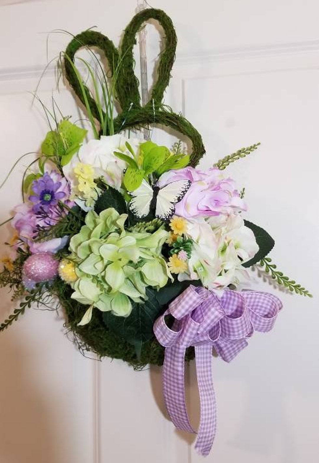 Easter Bunny Grapevine Wreath, Bunny Arrangement, Easter Floral,front ...