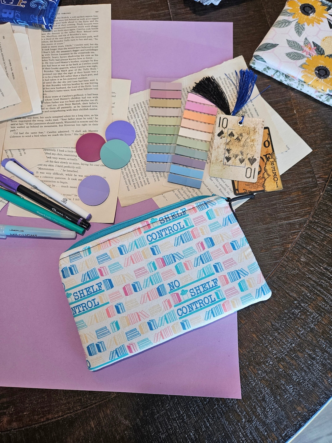 Bookish Zipper Pouch Annotation Pouch Annotating Supplies - Etsy