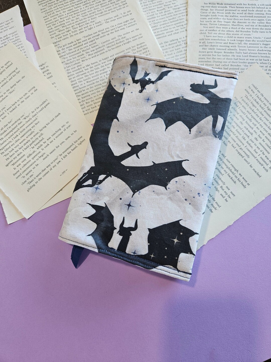 Dragon Dust Jacket, Book Nerd Gift, Fabric Book Jacket, Bookish Merch ...