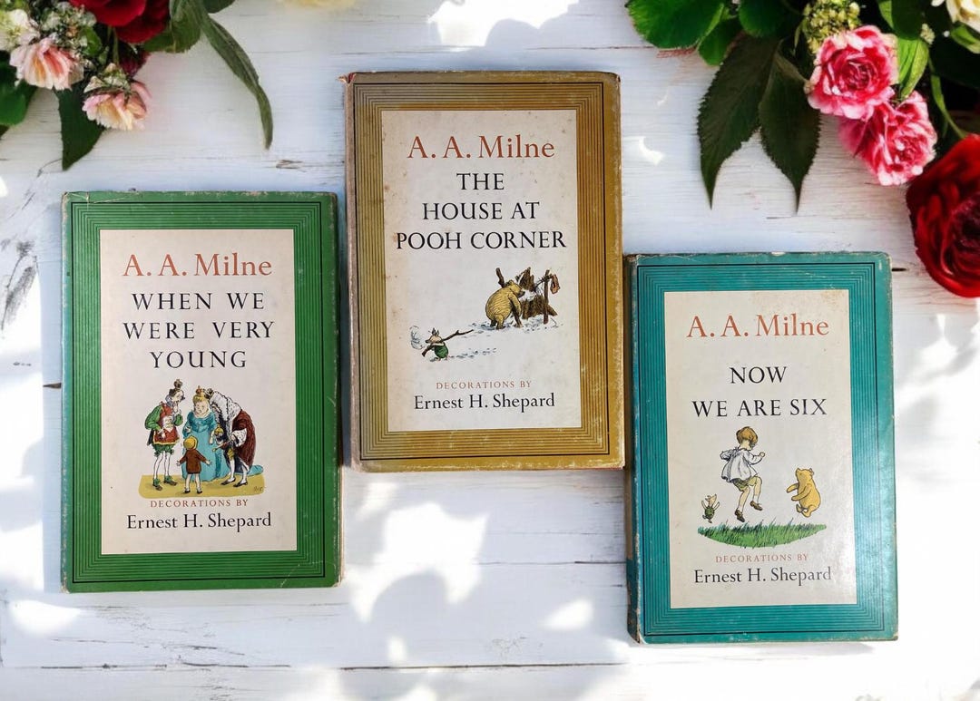 AA MILNE Books ~set of 3~ Winnie-the-pooh Vintage Children's Books ...