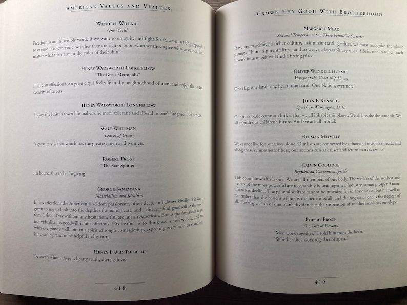 1996 the Book of American Values and Virtues Our | Etsy