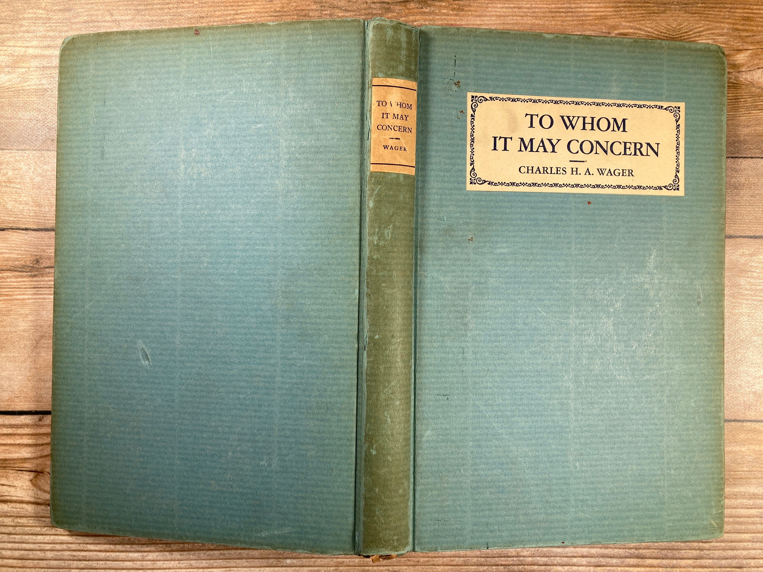 1938 To Whom It May Concern Charles Wager Autographed | Etsy