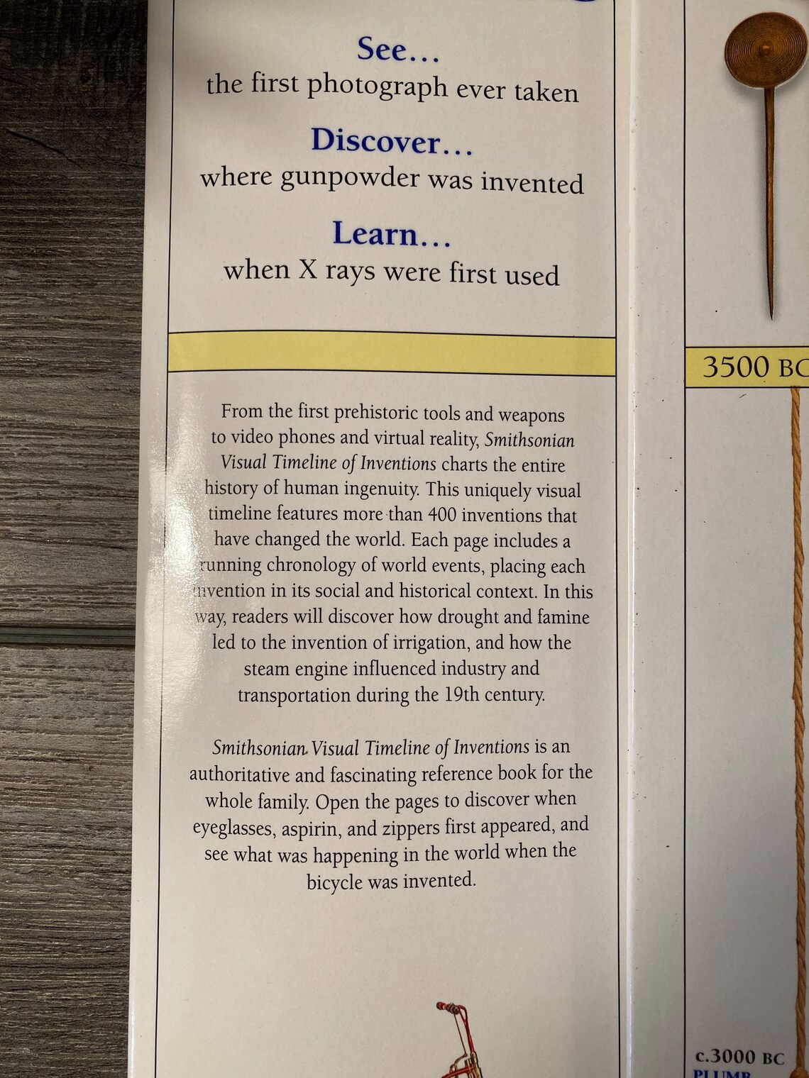 1994 smithsonian Visual Timeline of Inventions - Etsy