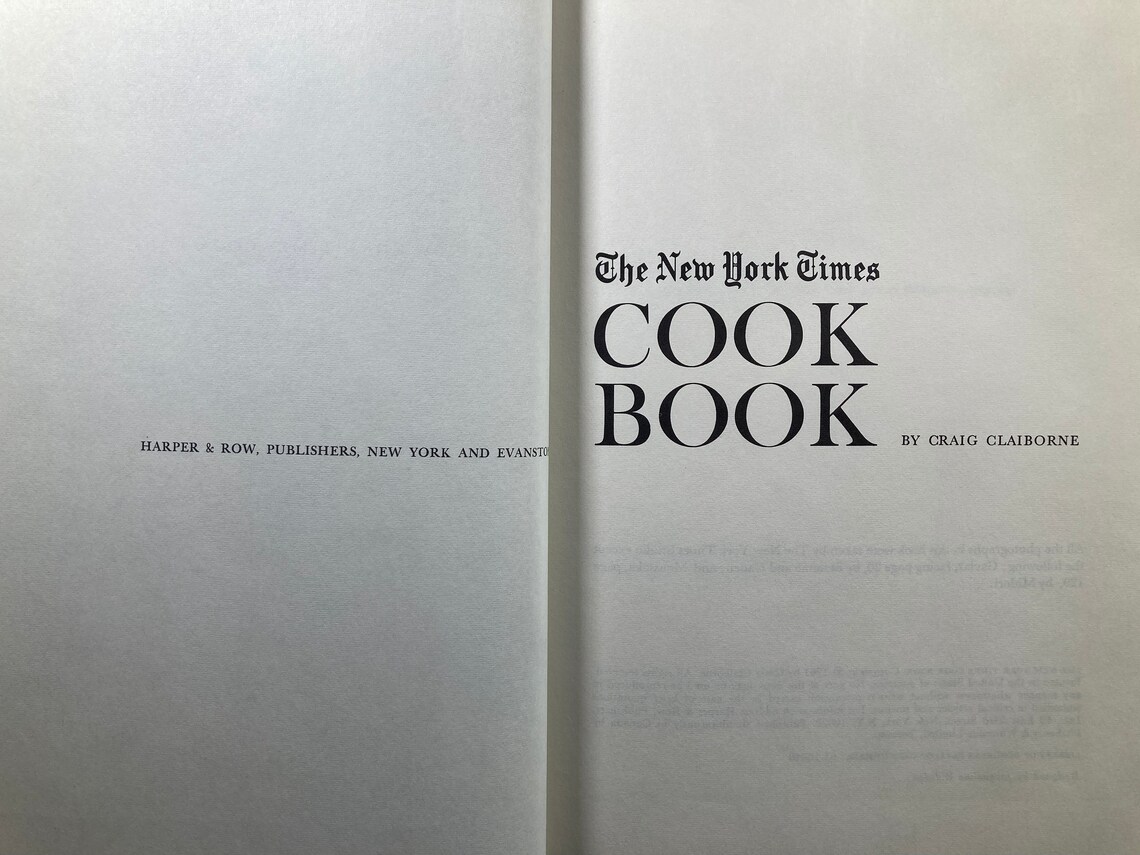 1961 The New York Times Cookbook Craig Claiborne Vintage | Etsy