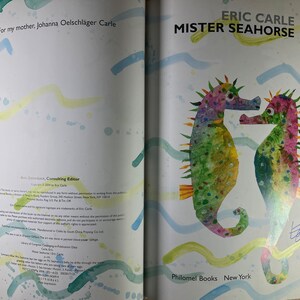 Mister Seahorse, Eric Carle, Classic Children's Book, Hardcover - Etsy