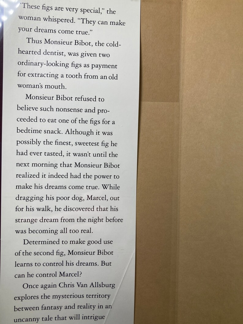 Vintage 'the Sweetest Fig' Book: Chris Van Allsburg, 1978 Hardcover - Etsy
