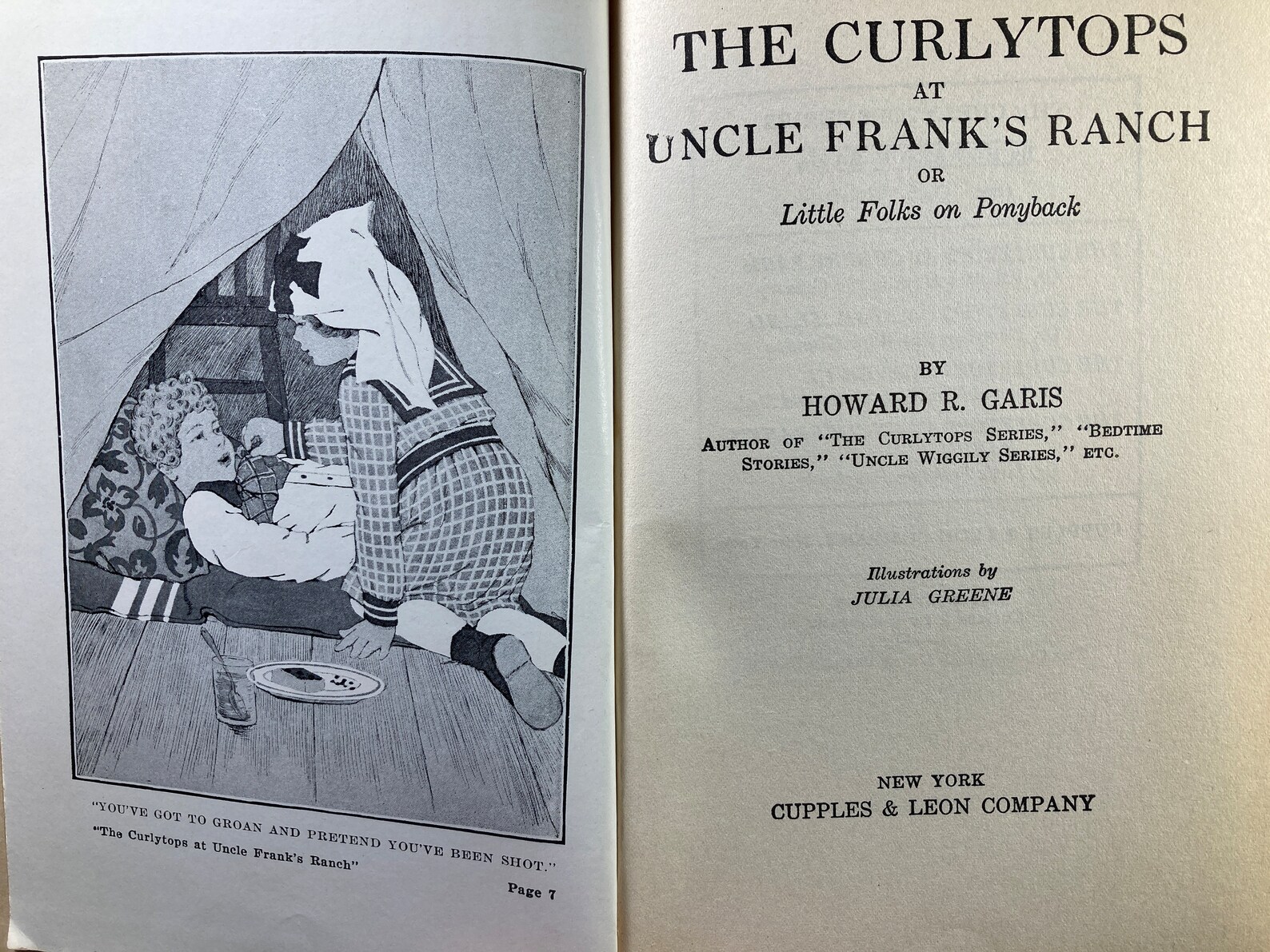 1918 the Curly Tops at Uncle Frank's Ranch: Antique Children's Book - Etsy