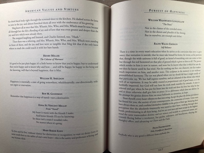 1996 the Book of American Values and Virtues Our | Etsy