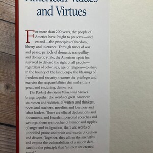 1996 the Book of American Values and Virtues Our Tradition of Freedom ...