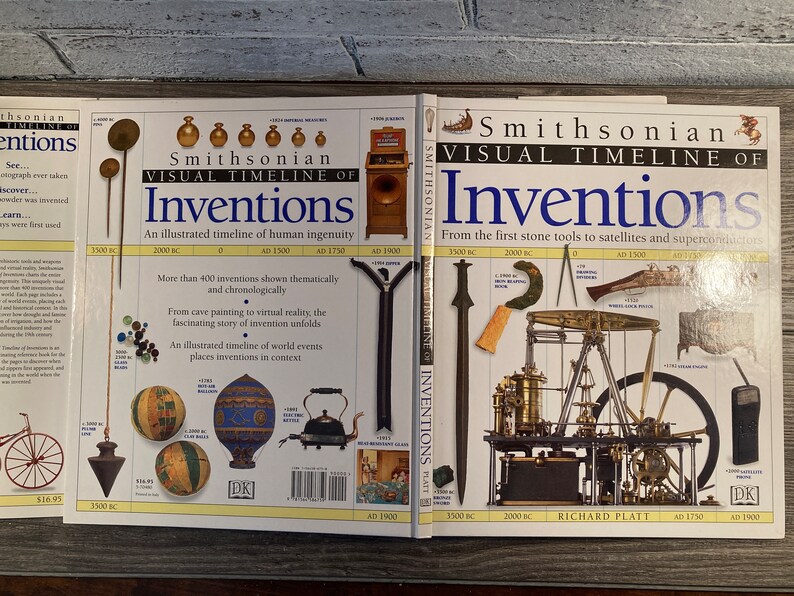 1994 smithsonian Visual Timeline of Inventions - Etsy