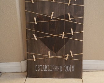 Rustic photo board | Etsy
