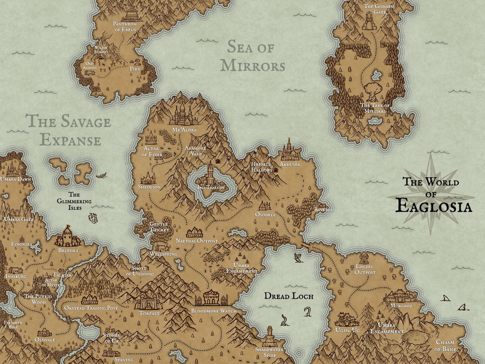 Custom Parchment Fantasy Book Map | Large | Roleplaying Map | DND ...