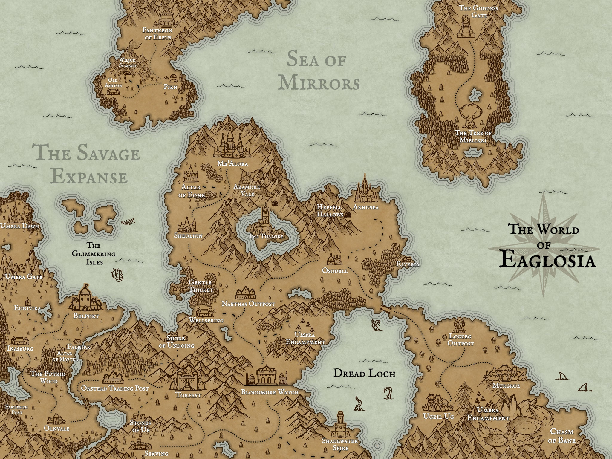 Custom Parchment Fantasy Book Map | Large | Roleplaying Map | DND ...