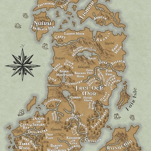 Custom Parchment Fantasy Book Map | Large | Roleplaying Map | DND ...