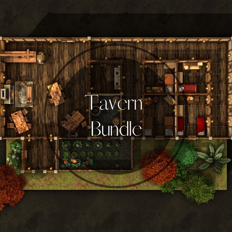Tavern Battlemap, DND, Battlemap, Dungeons and Dragons, VTT, Foundry ...
