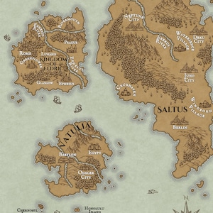 Custom Parchment Fantasy Book Map Small Roleplaying Map DND Campaign ...