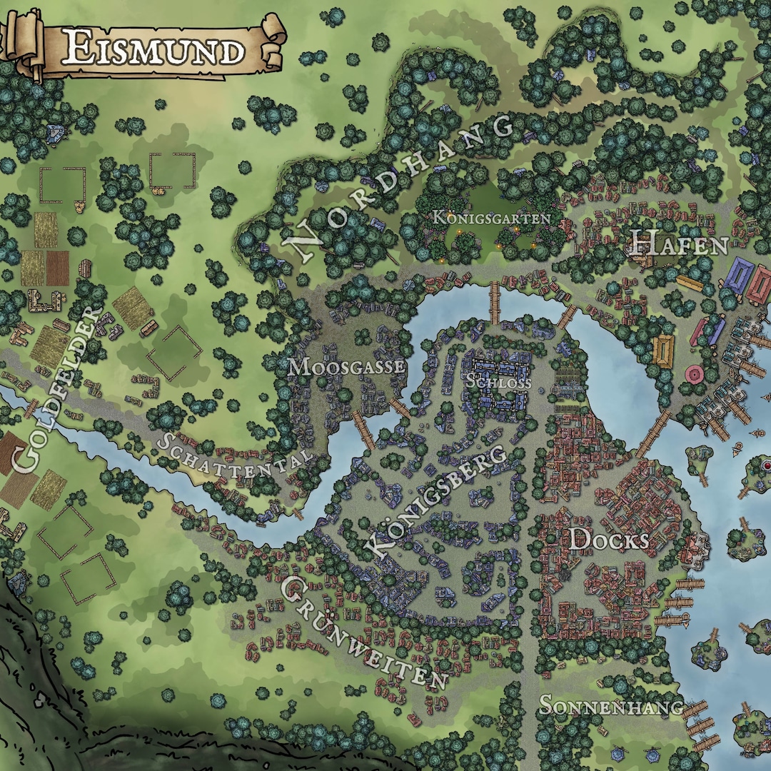 Custom Watercolor Fantasy City Map Town Map DND Campaign - Etsy Ireland