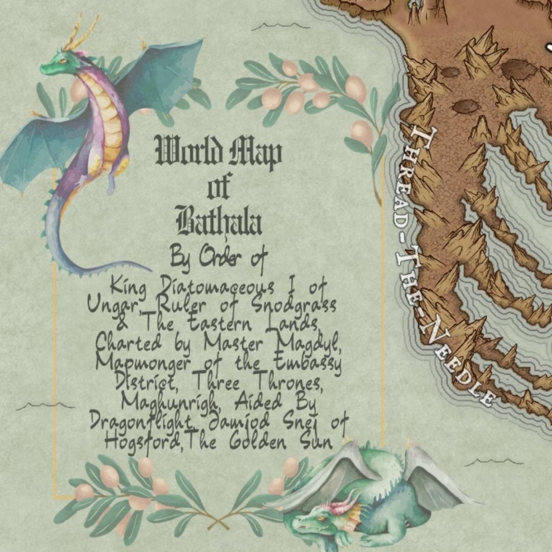 Custom DND Hand Painted World Map Large, Custom Asset Creation, Color ...