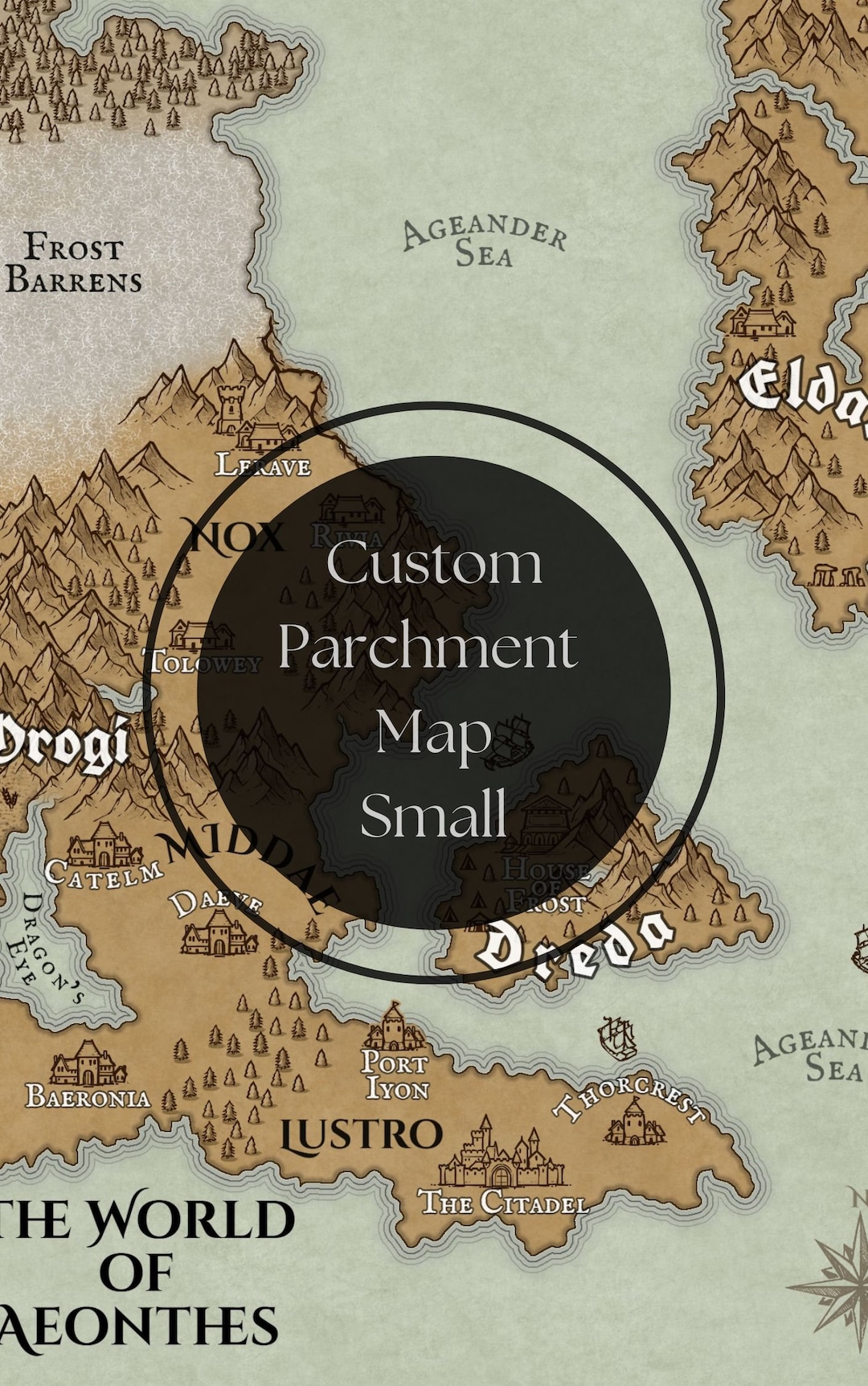 Custom Parchment Fantasy Book Map | Small | Roleplaying Map | DND ...