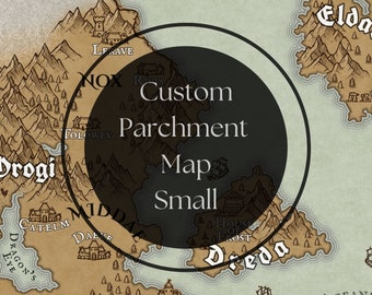 Custom Parchment Fantasy Book Map | Large | Roleplaying Map | DND ...