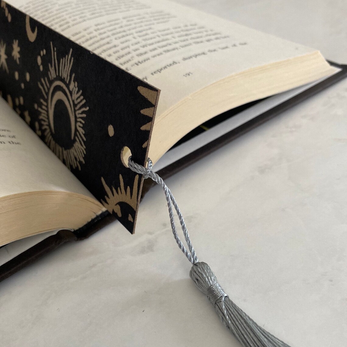 Astro Bookmark Moon Sun Star Bookmark Black Gold Silver | Etsy