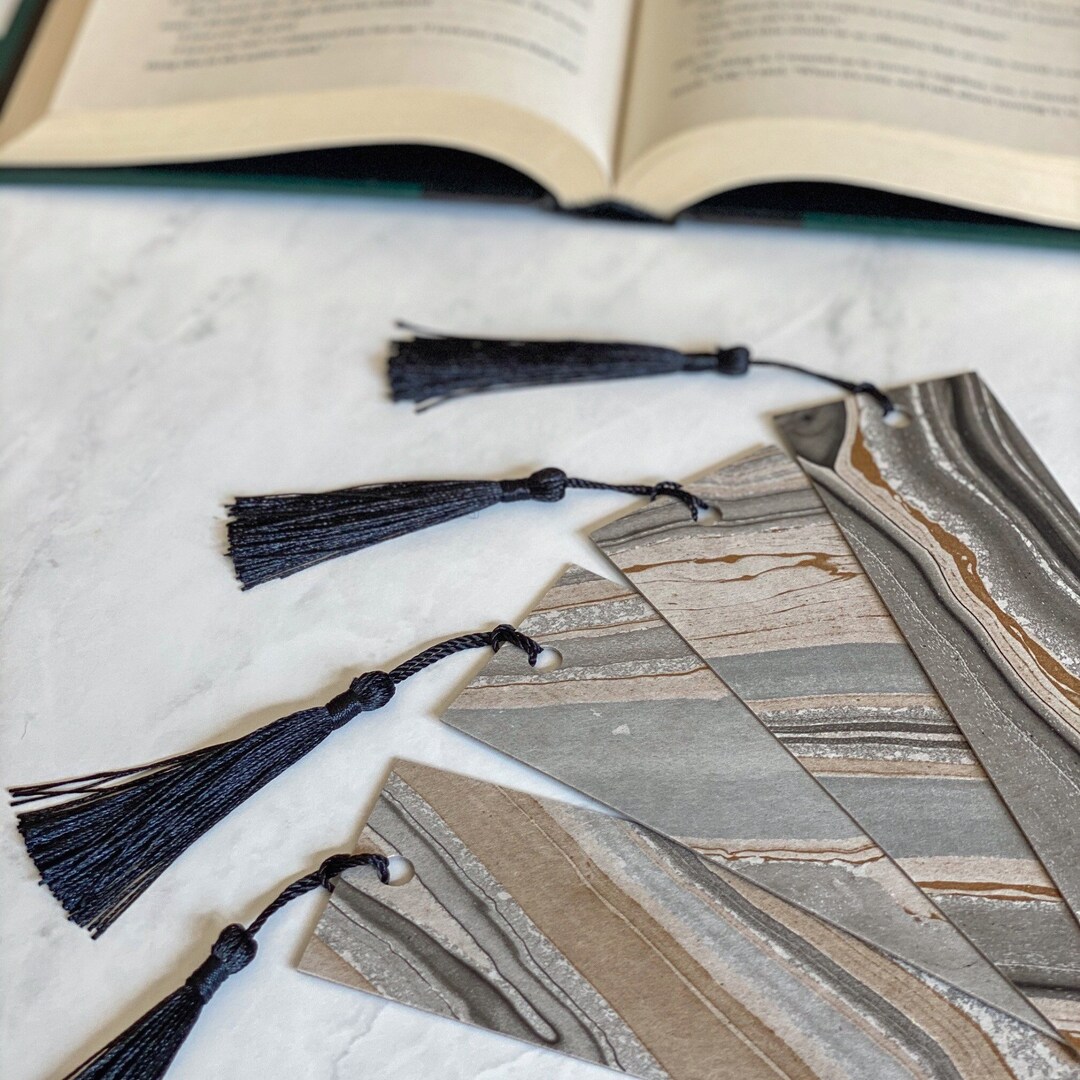 Marbled Bookmarks, Handcrafted Bookmark With Tassel, Sparkmarks ...