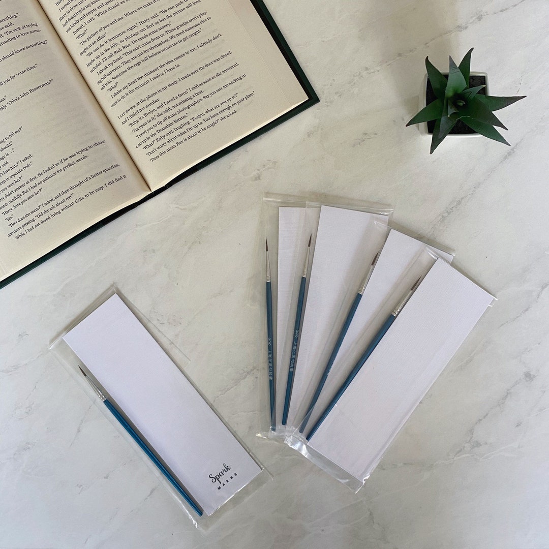 DIY Bookmark Craft Kit, Sturdy Bookmark Blank With Paintbrush, Plain ...