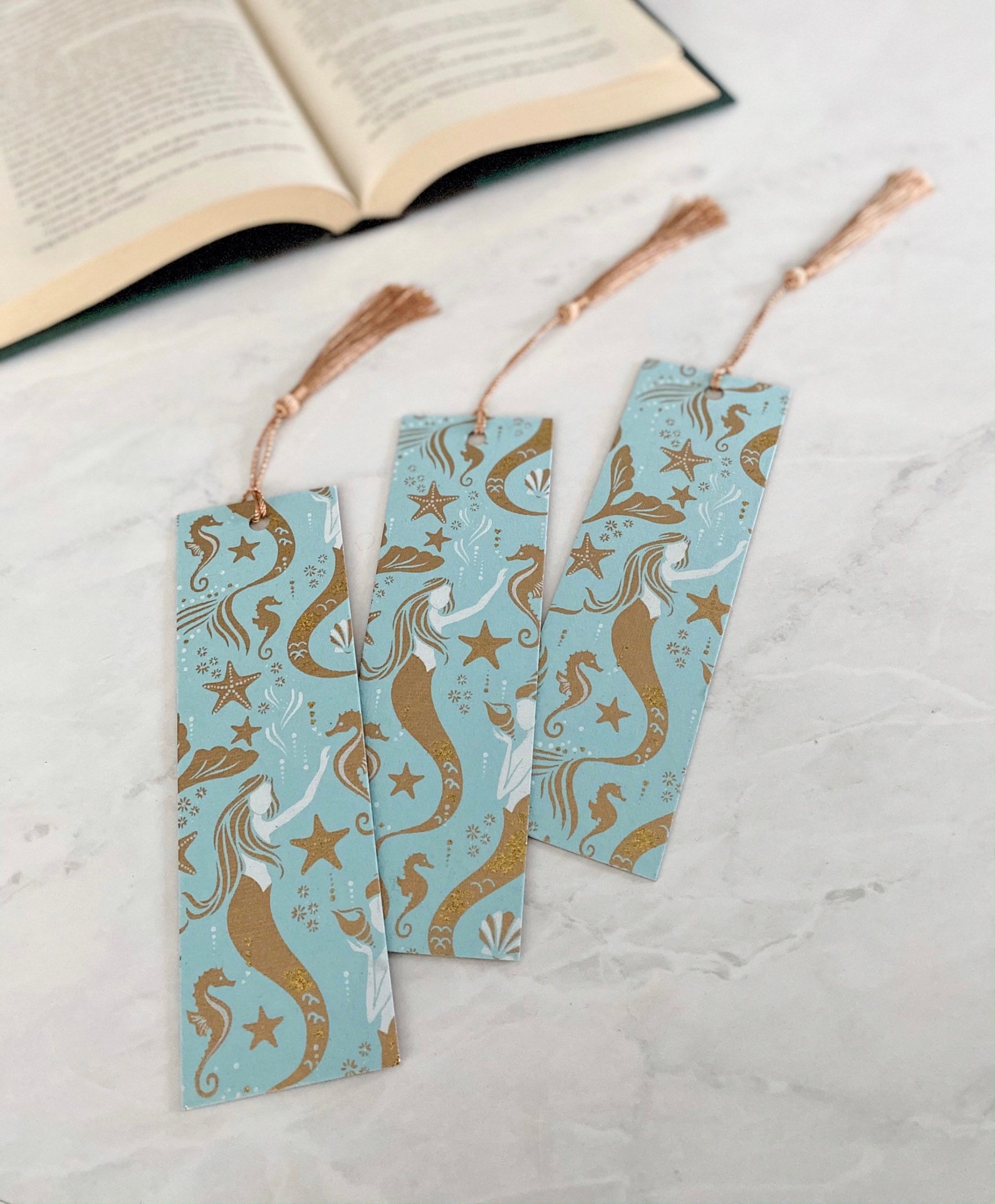 Mermaid Bookmark With Tassel Ocean Beach Themed Bookmarks - Etsy
