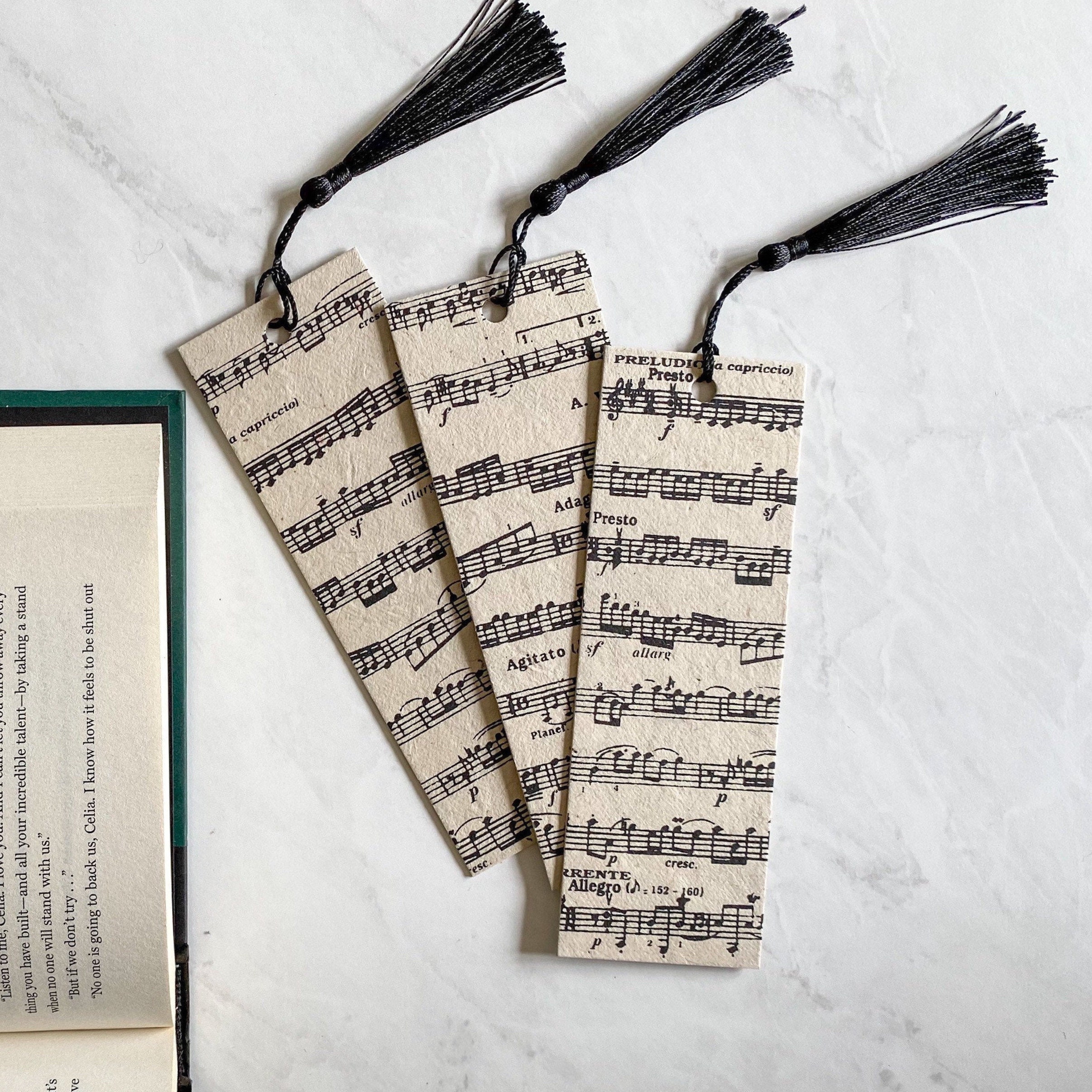 Music Bookmark Musical Notes Bookmarks with Tassel Musician | Etsy