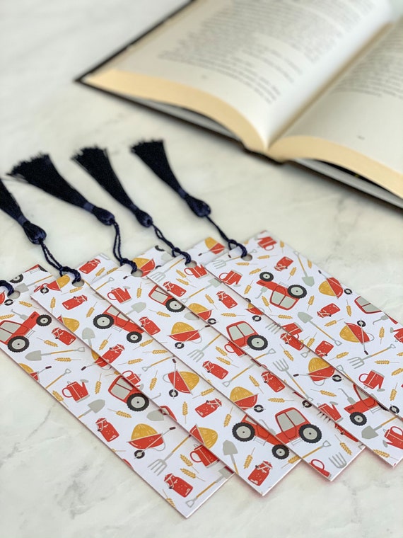 Tractor Bookmark Reversible Red Plaid Farm Themed Bookmarks | Etsy