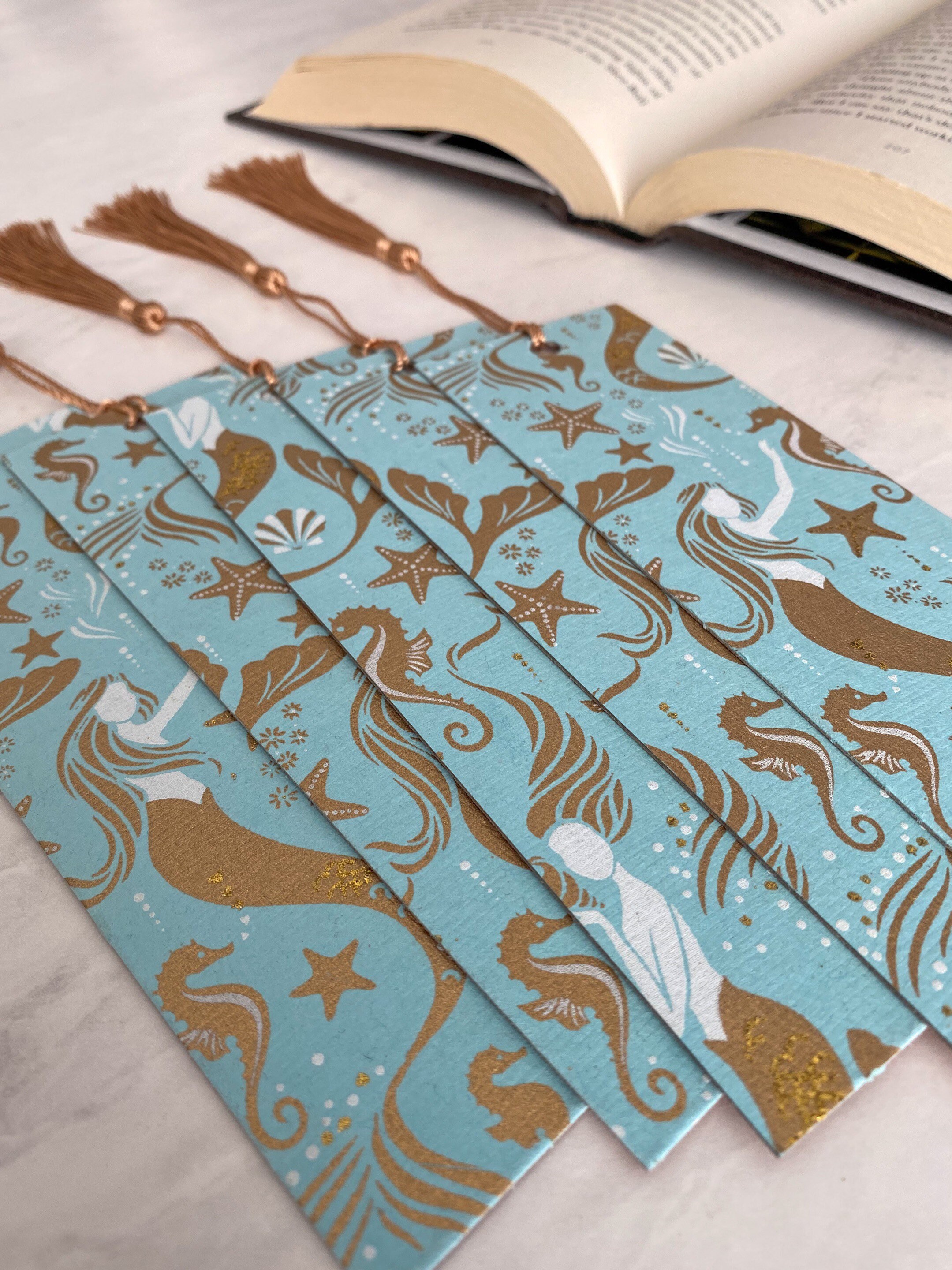 Mermaid Bookmark with Tassel Ocean Beach Themed Bookmarks | Etsy