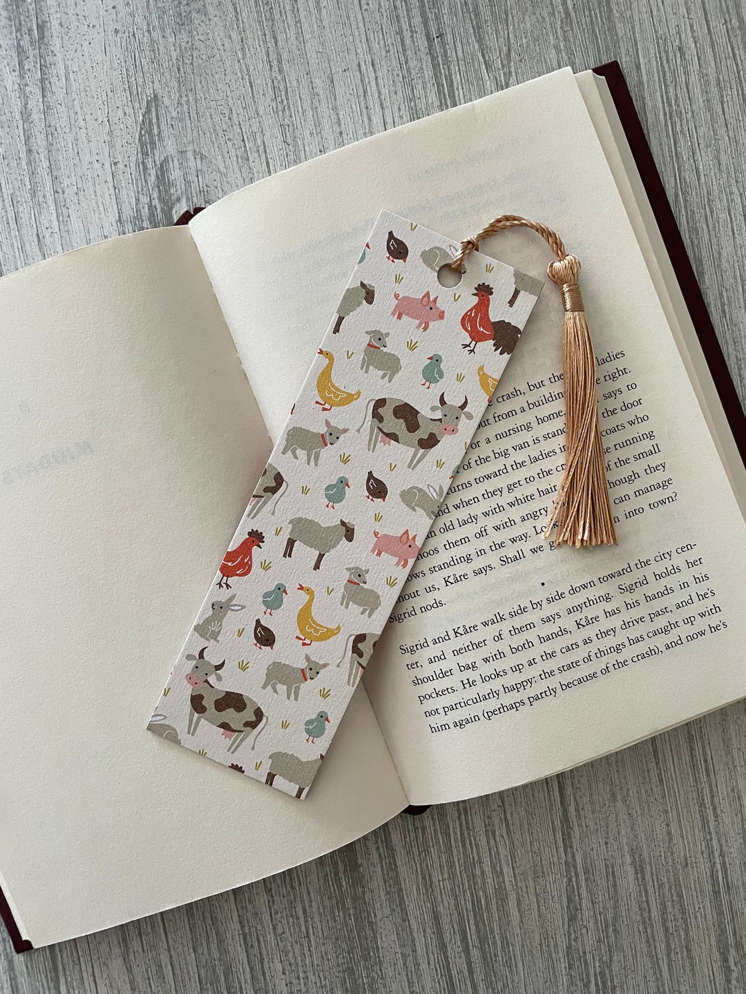 Farm Animal Bookmark, Cute Summer Handmade Bookmarks Pig Cow Chicken ...