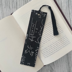 Math Bookmark, Tassel Bookmarks, Chalkboard Equations, Mens Gift, Math ...