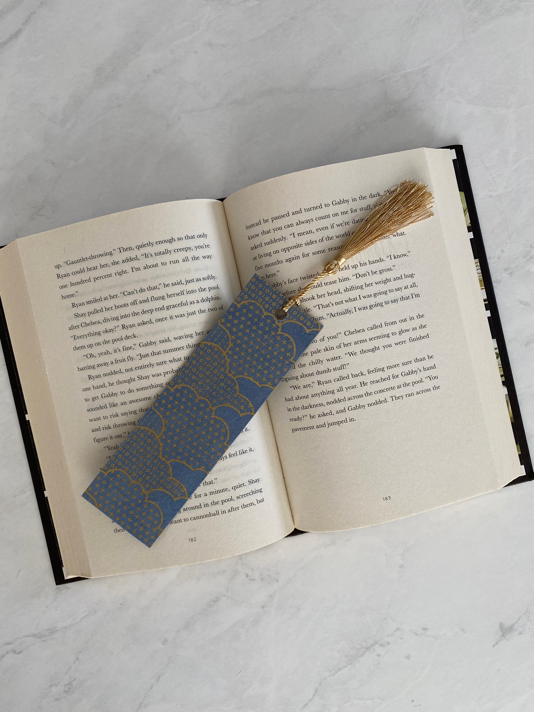 Cloud Bookmark Metallic Gold Clouds Over Blue Sky Thick - Etsy UK