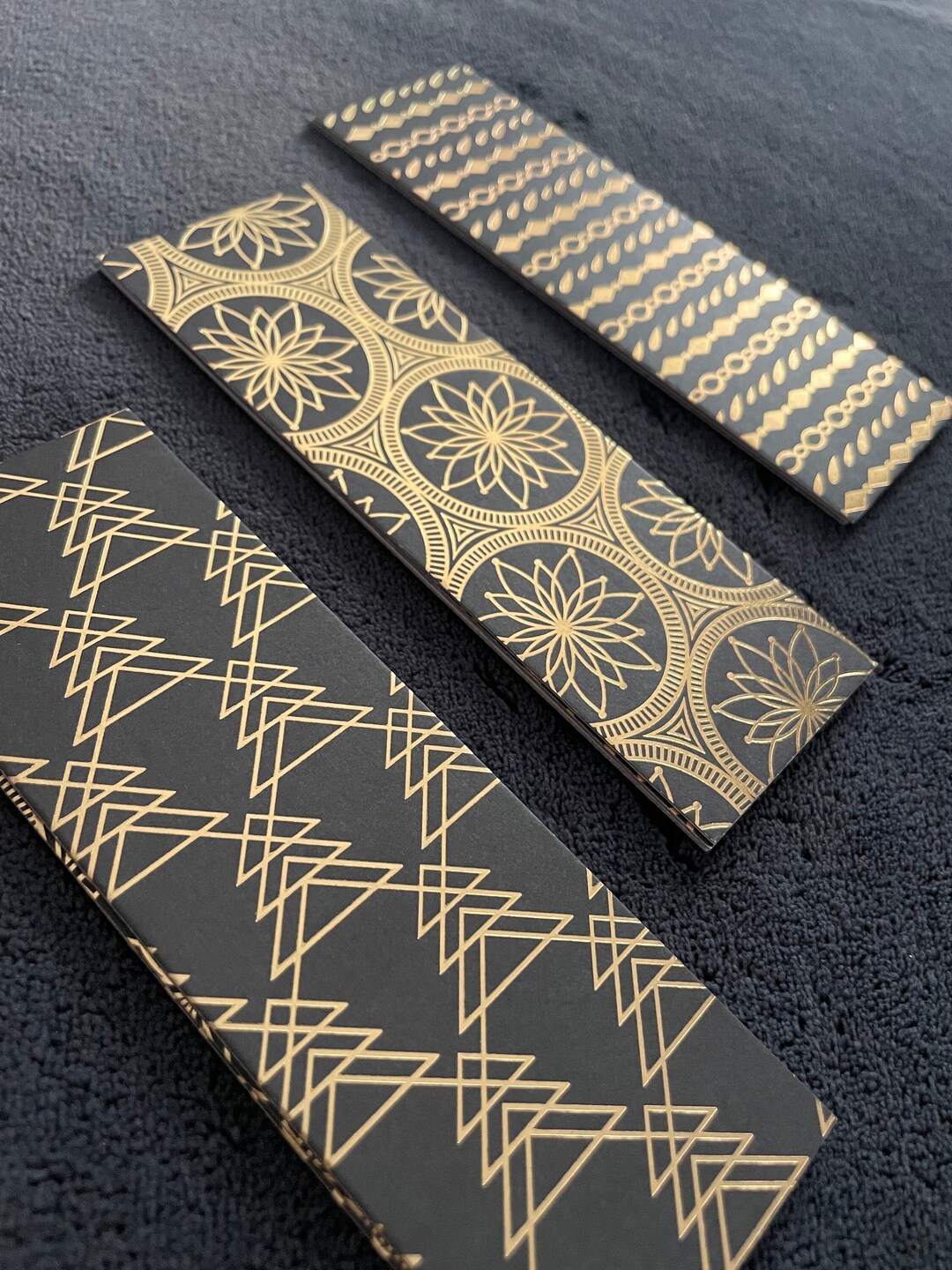 Holiday Bookmark Set of 3 Metallic Gold Bookmarks - Etsy