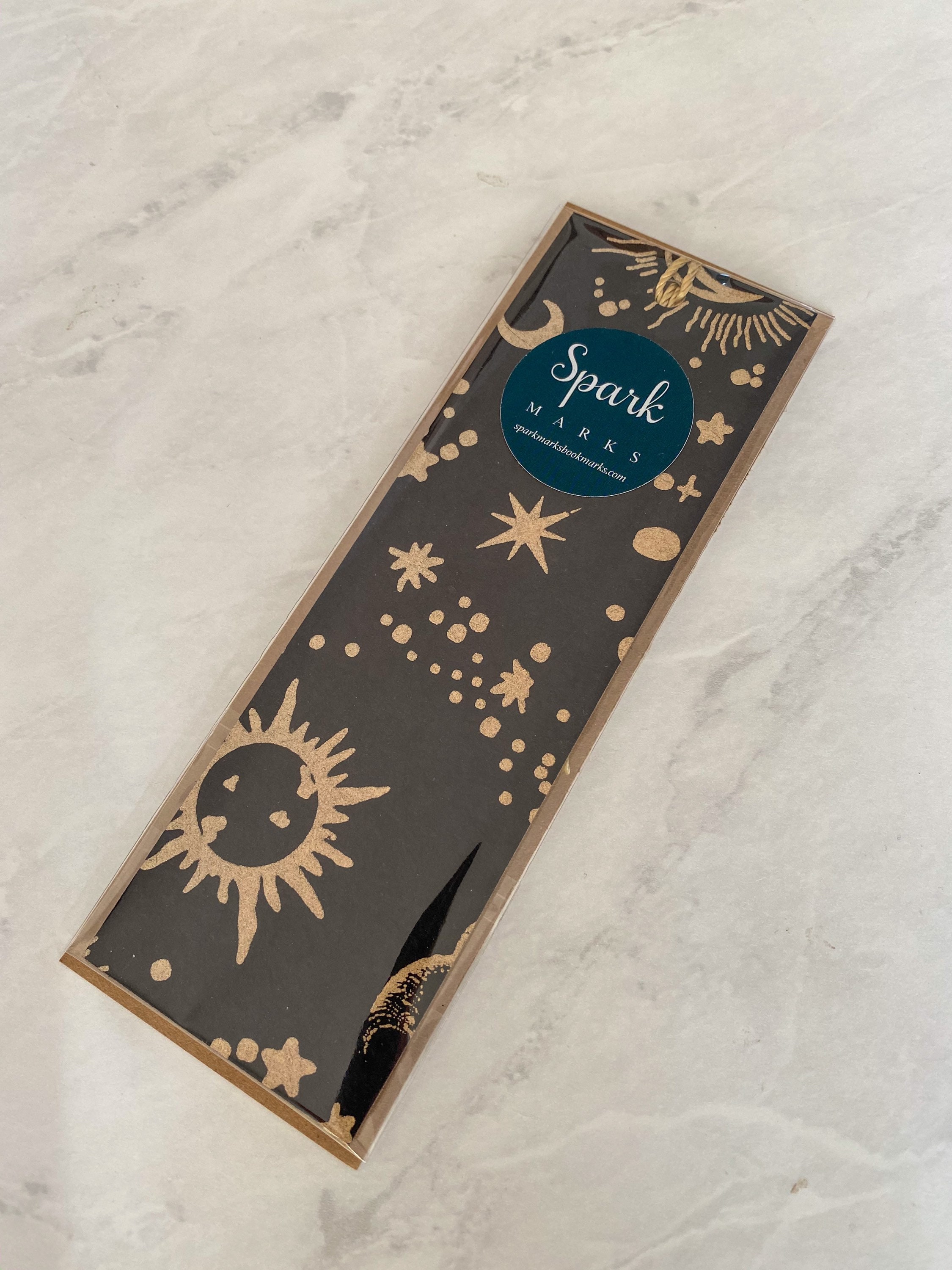 Astro Bookmark Moon Sun Star Bookmark Black Gold Silver | Etsy