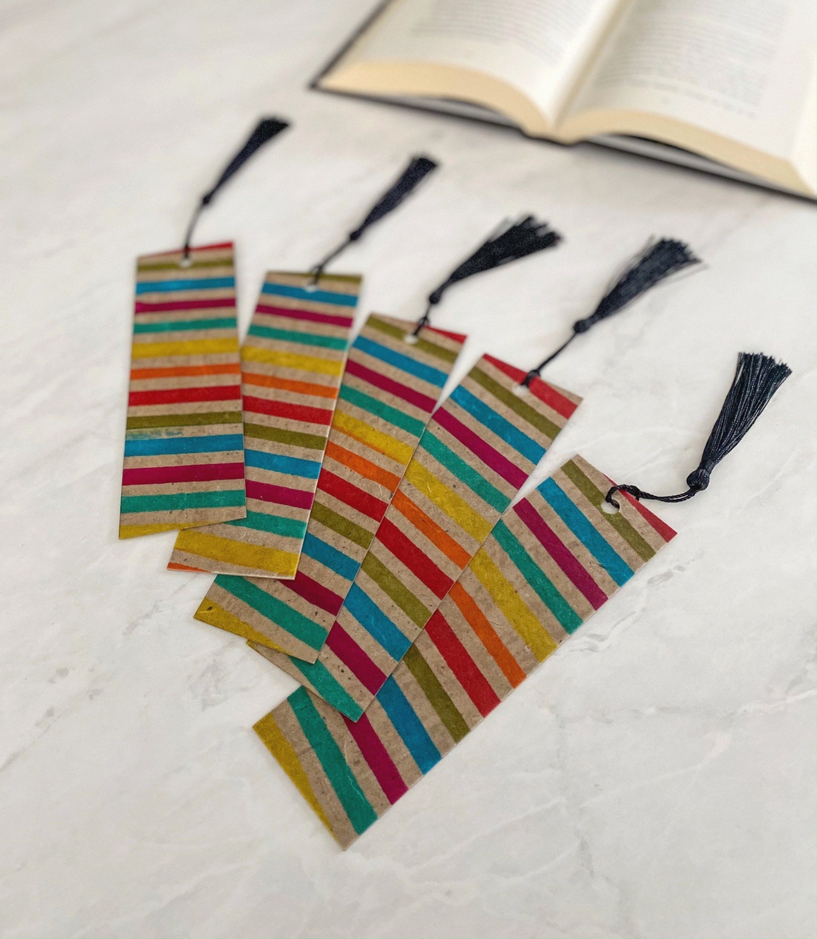 Eco Friendly Rainbow Bookmark Boho Bookmarks Handmade | Etsy