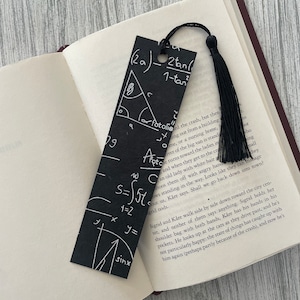 Math Bookmark, Tassel Bookmarks, Chalkboard Equations, Mens Gift, Math ...