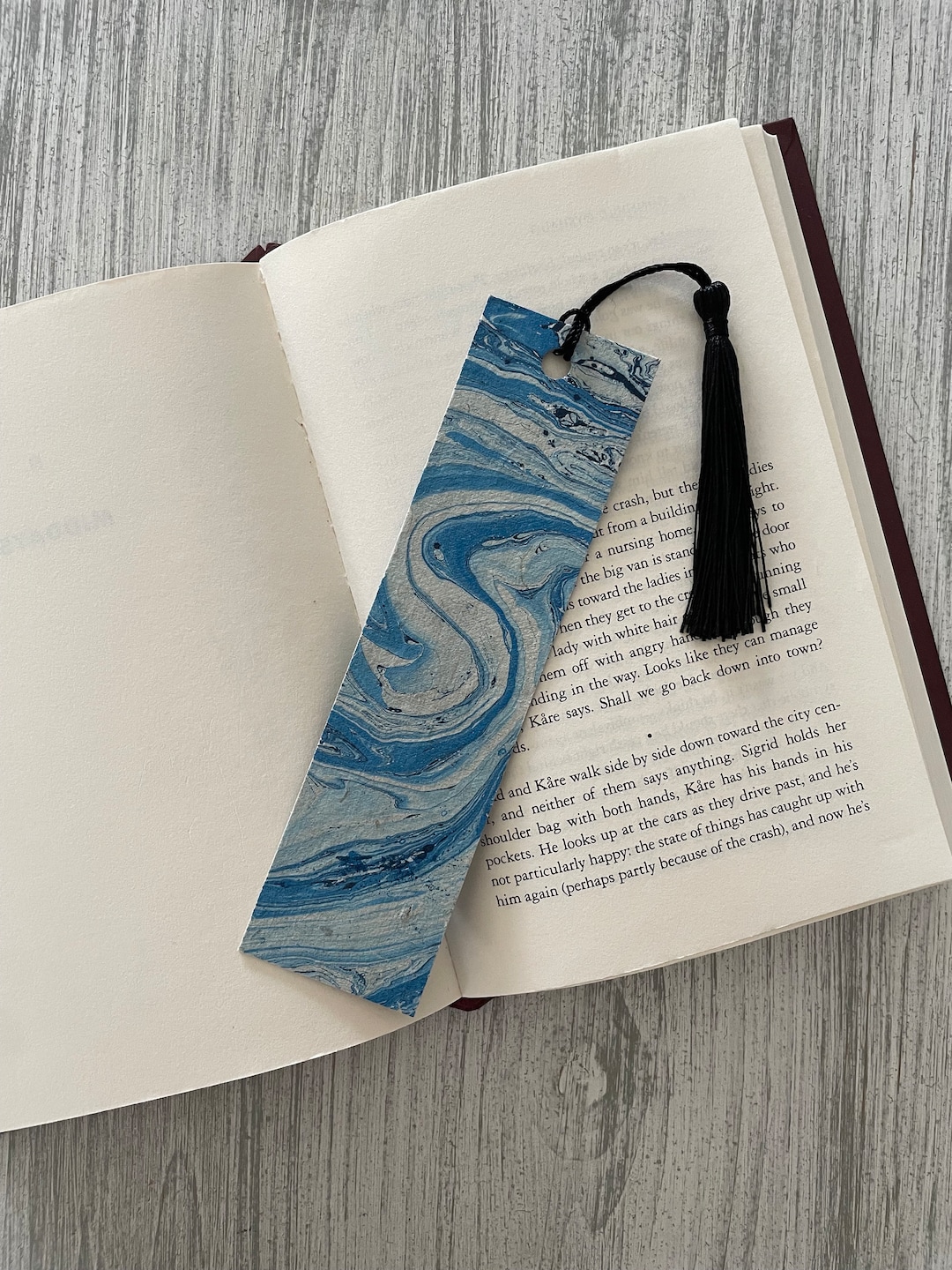 Marbled Bookmark With Tassel, Spark Marks Handmade Eco-friendly ...